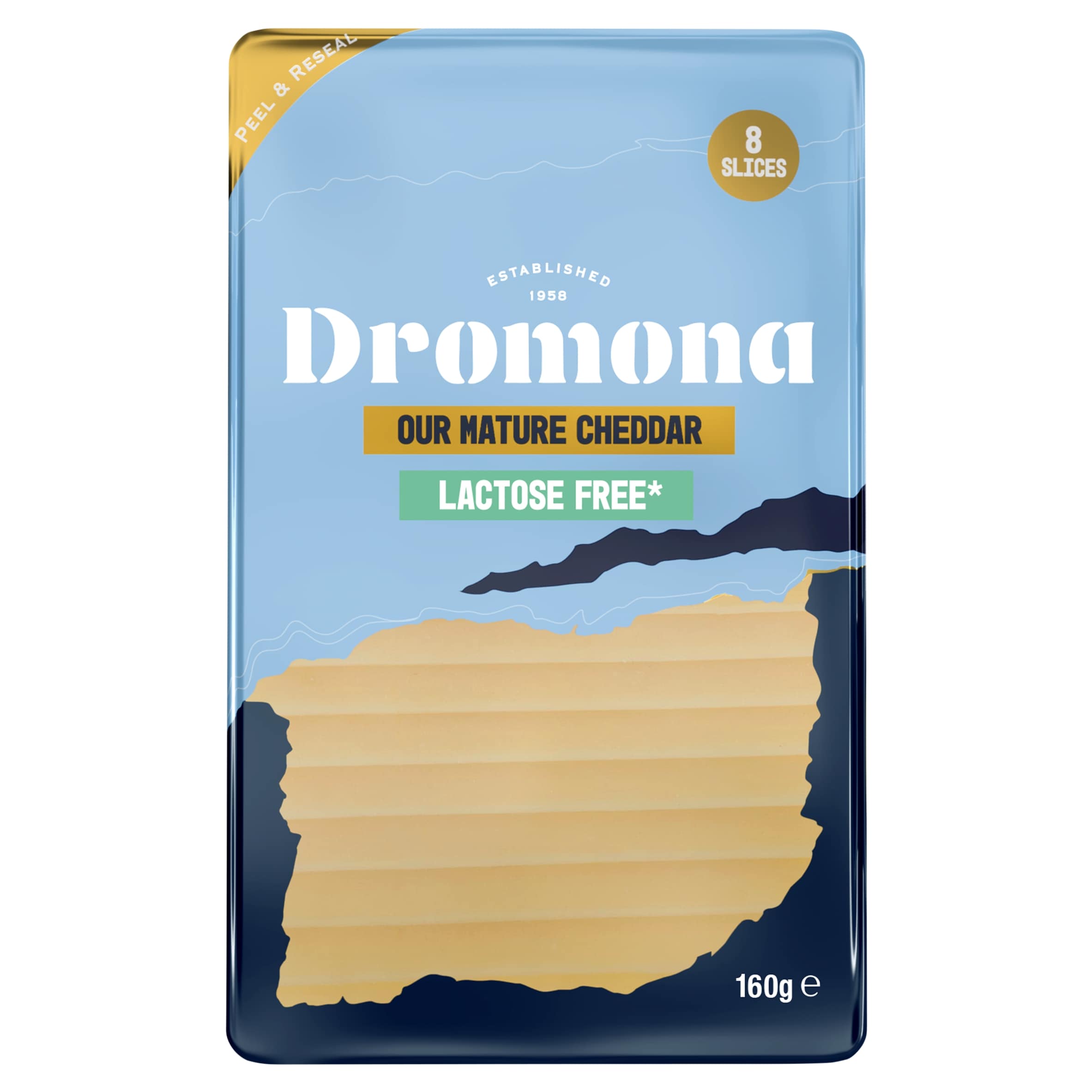 Dromona Lactose Free Mature Cheddar Slices 160g - Tesco Groceries