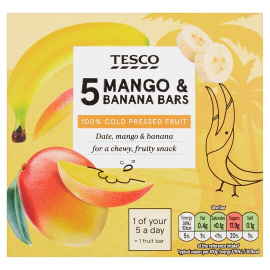 Tesco Mango & Banana Bars 5 X 30G - Tesco Groceries