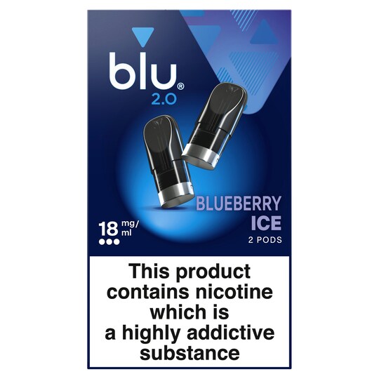 Blu 2.0 Pods Blueberry Ice 18Mg/Ml 2X1.9Ml - Tesco Groceries