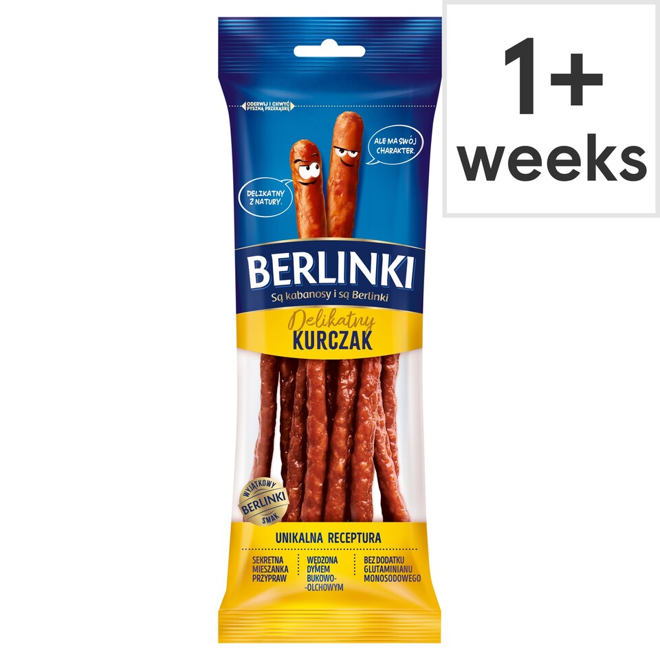 Berlinki Sq Kabanosy Chicken 85g - Tesco Groceries