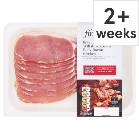 Tesco Finest Smoked Wiltshire Cured Back Bacon 8 Pack 240G - Tesco ...