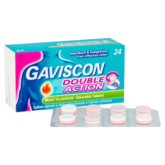Gaviscon Double Action Mint 24 Tablets - Tesco Groceries