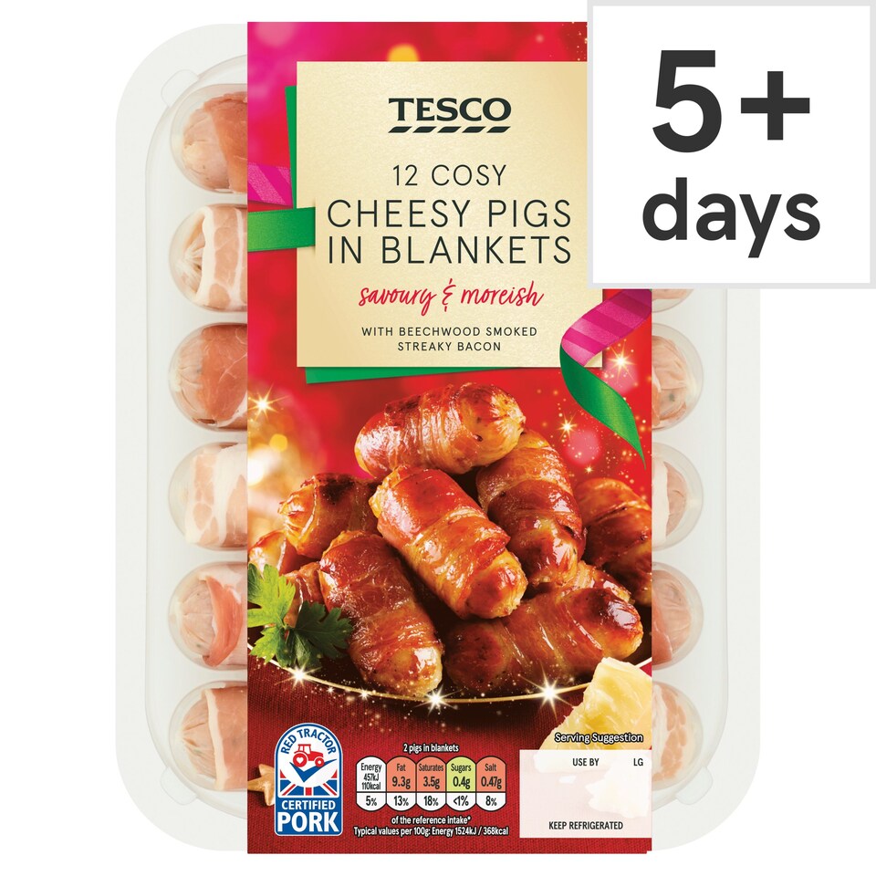 Tesco 12 Cheesy Pigs In Blankets 222G - Tesco Groceries
