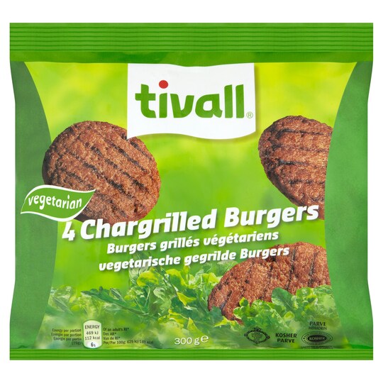 Tivall Vegetarian Chargrilled Burgers 300G - Tesco Groceries