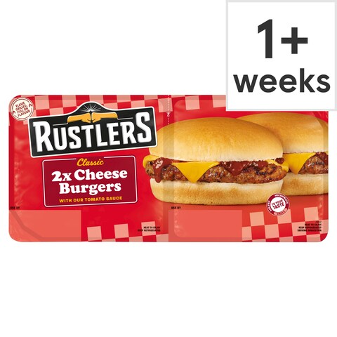 Rustlers 2 Classic Cheeseburgers 222g - Tesco Groceries