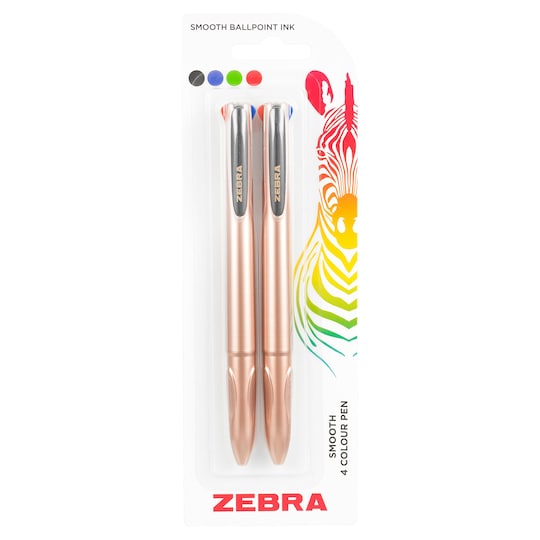 Zebra 4 Colour Rose Gold 2 Pack - Tesco Groceries