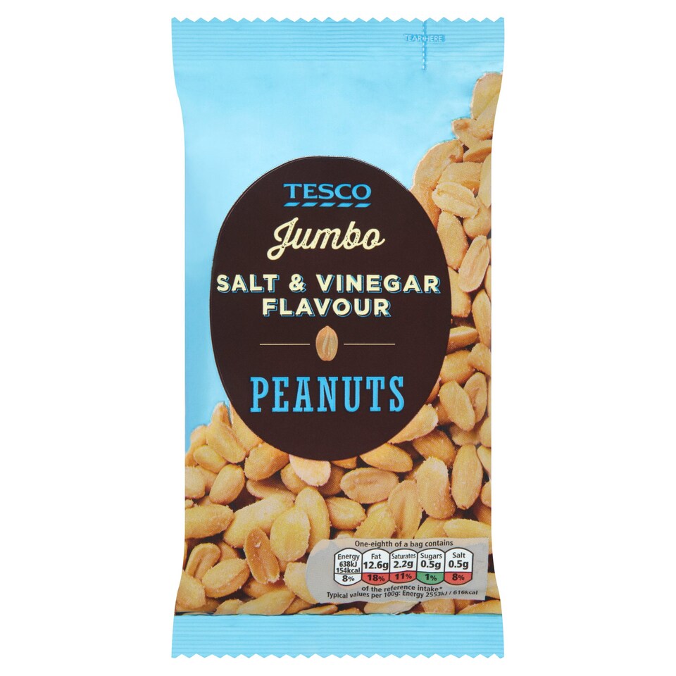 Tesco Salt And Vinegar Jumbo Peanuts 200G - Tesco Groceries