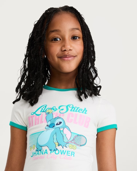 Disney Lilo & Stitch Athletic Club T-Shirt and Shorts Set in Cream ...