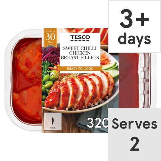 Tesco 2 Sweet Chilli Chicken Breast Fillets 320G - Tesco Groceries