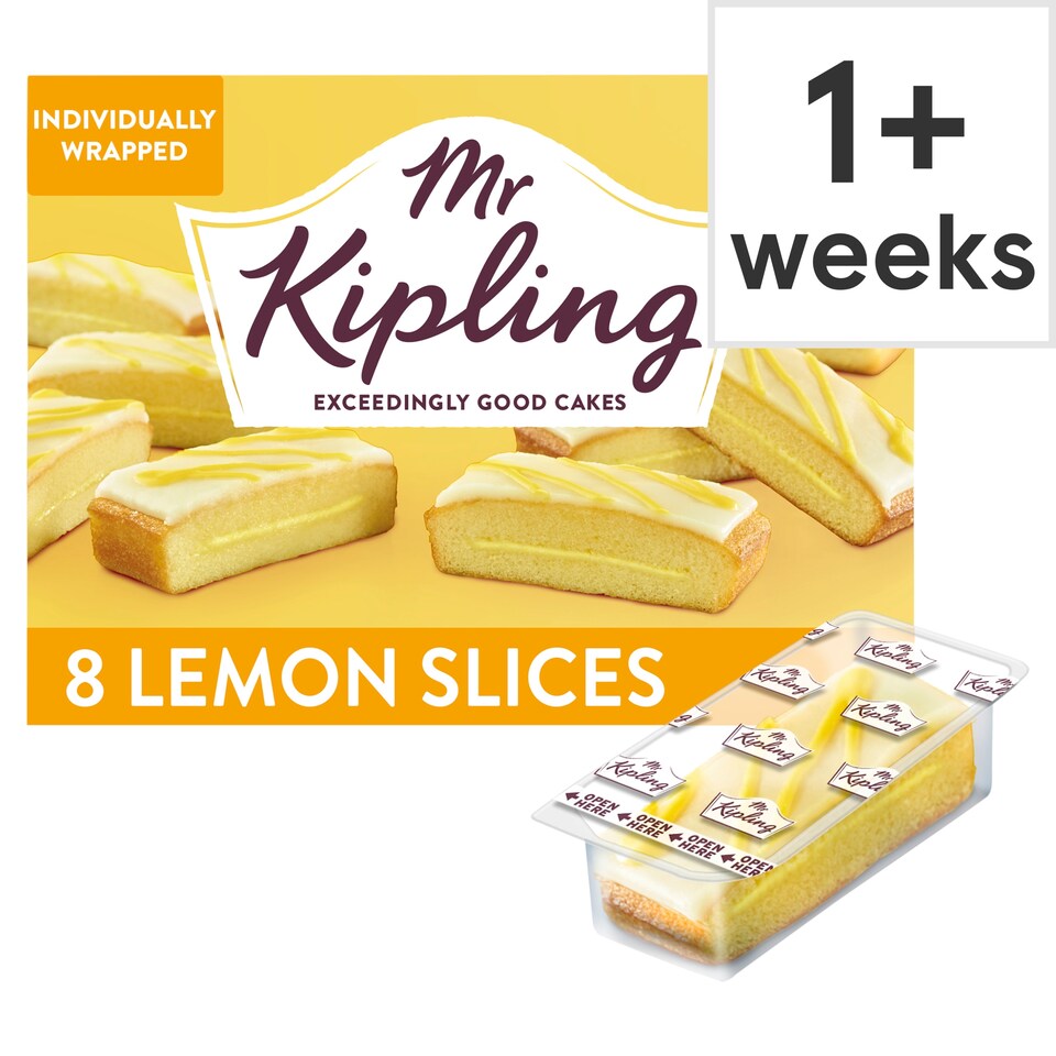 Mr Kipling Exceedingly Good Cakes Lemon Layered Slices 8 Pack - Tesco ...