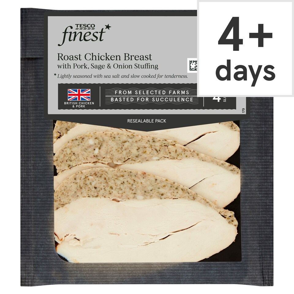 Tesco Finest Roast Chicken Breast with Pork, Sage & Onion Stuffing 120g ...