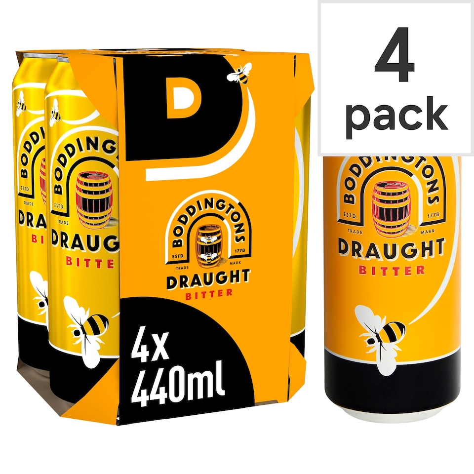 Boddingtons Draught Bitter 4 X 440Ml - Tesco Groceries