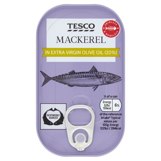 Tesco Mackerel In Extra Virgin Olive Oil 125g Tesco Groceries