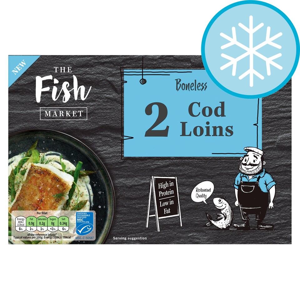 The Fish Market 2 Boneless Cod Loins 300G - Tesco Groceries