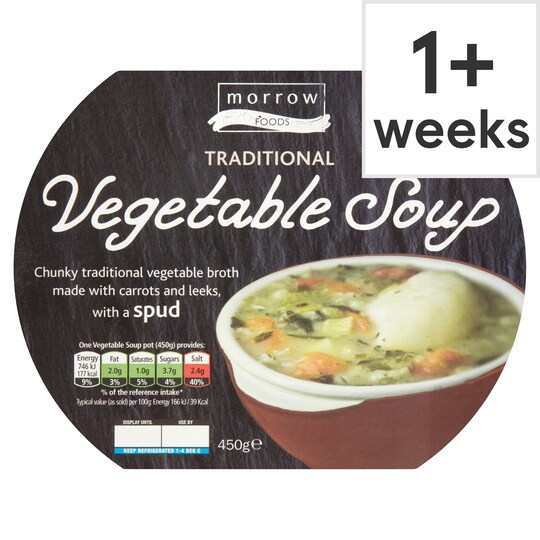 Morrow Foods Vegtable Broth & Spud 450G - Tesco Groceries