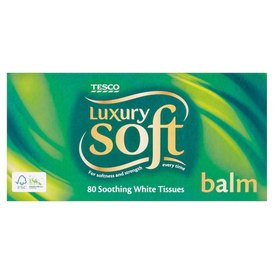 Tesco Luxury Soft Balm Regular Tissues 80S - Tesco Groceries