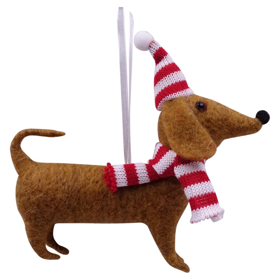 Tesco Woollen Brown Dog Hanging Decorations - Tesco Groceries