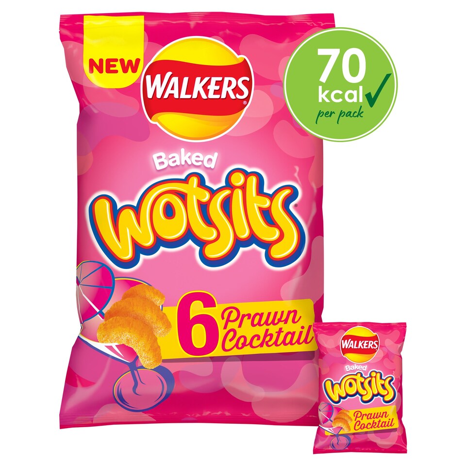 Walkers Wotsits Prawn Cocktail Multipack Crisps 6x13.5g - Tesco Groceries