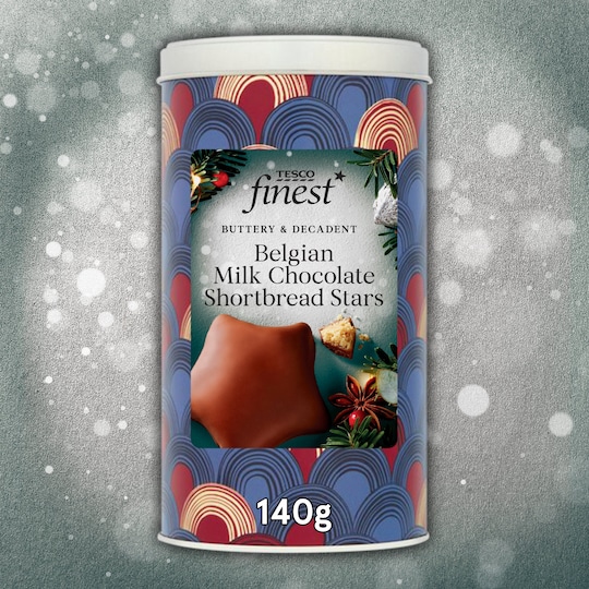 Tesco Finest Milk Chocolate Shortbread Stars 140G - Tesco Groceries