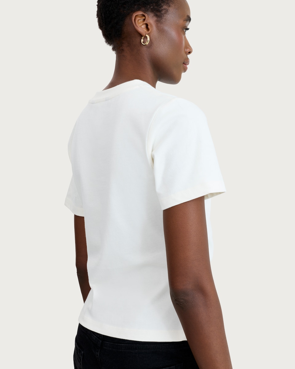 F&F Pure Cotton Asymmetric Hem Ruched Short Sleeved Top in White ...