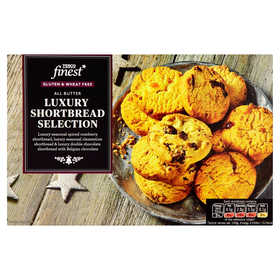 Tesco Finest Free From Shortbread Selection 480G - Tesco Groceries