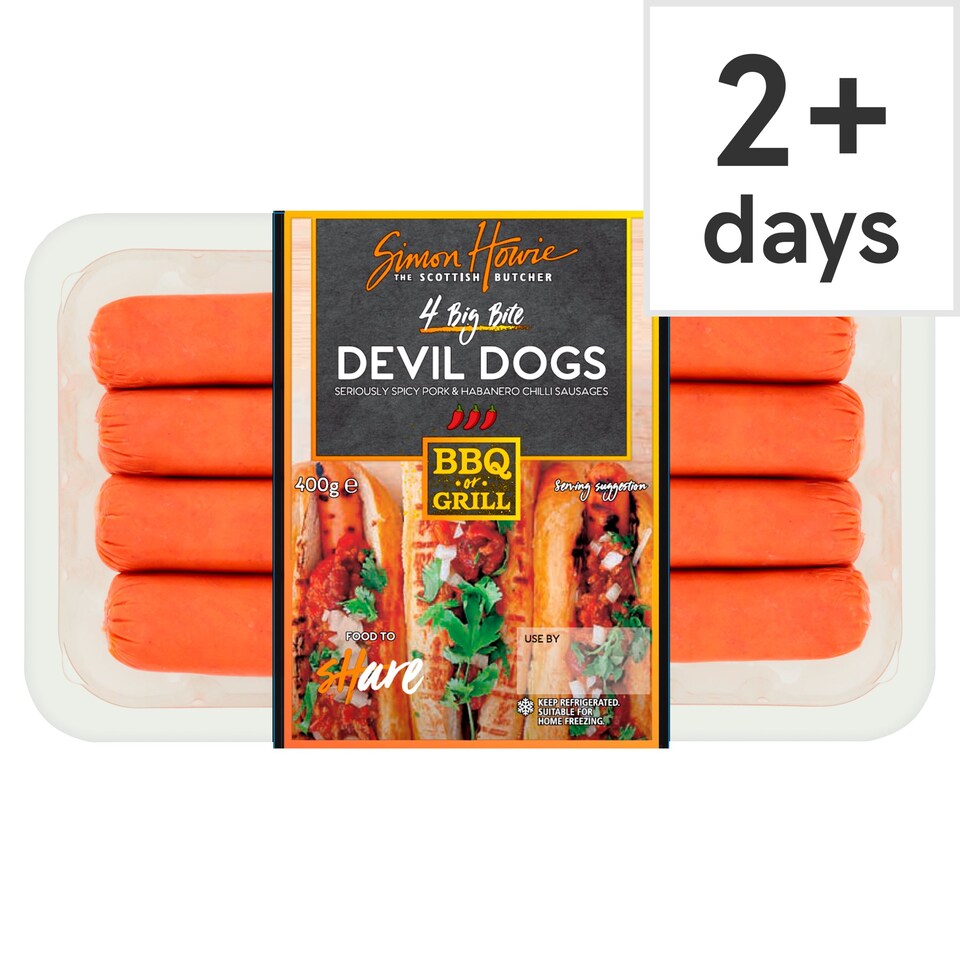 Simon Howie 4 Big Bites Devil Dogs 400G - Tesco Groceries