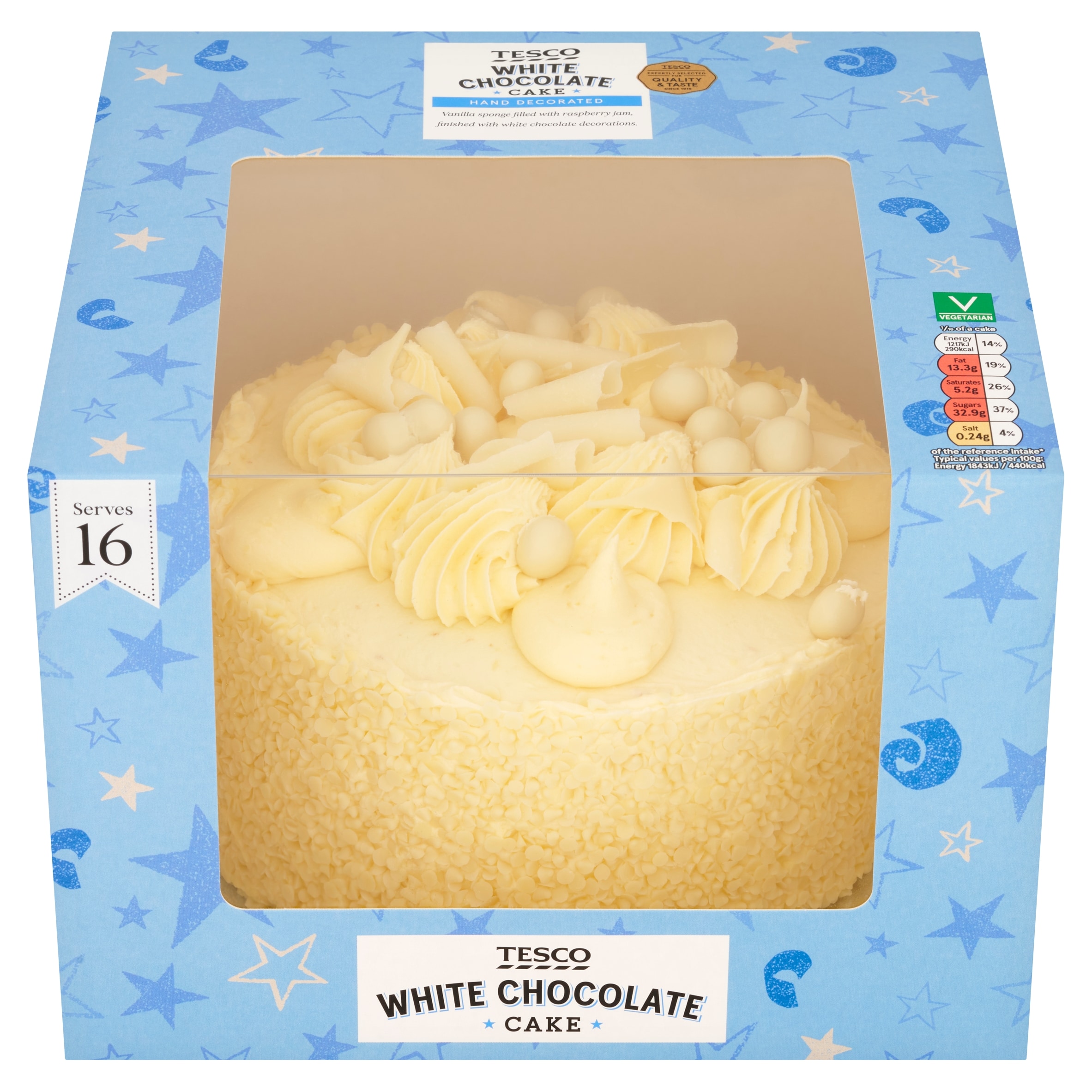 Tesco White Chocolate Cake 16 Servings - Tesco Groceries