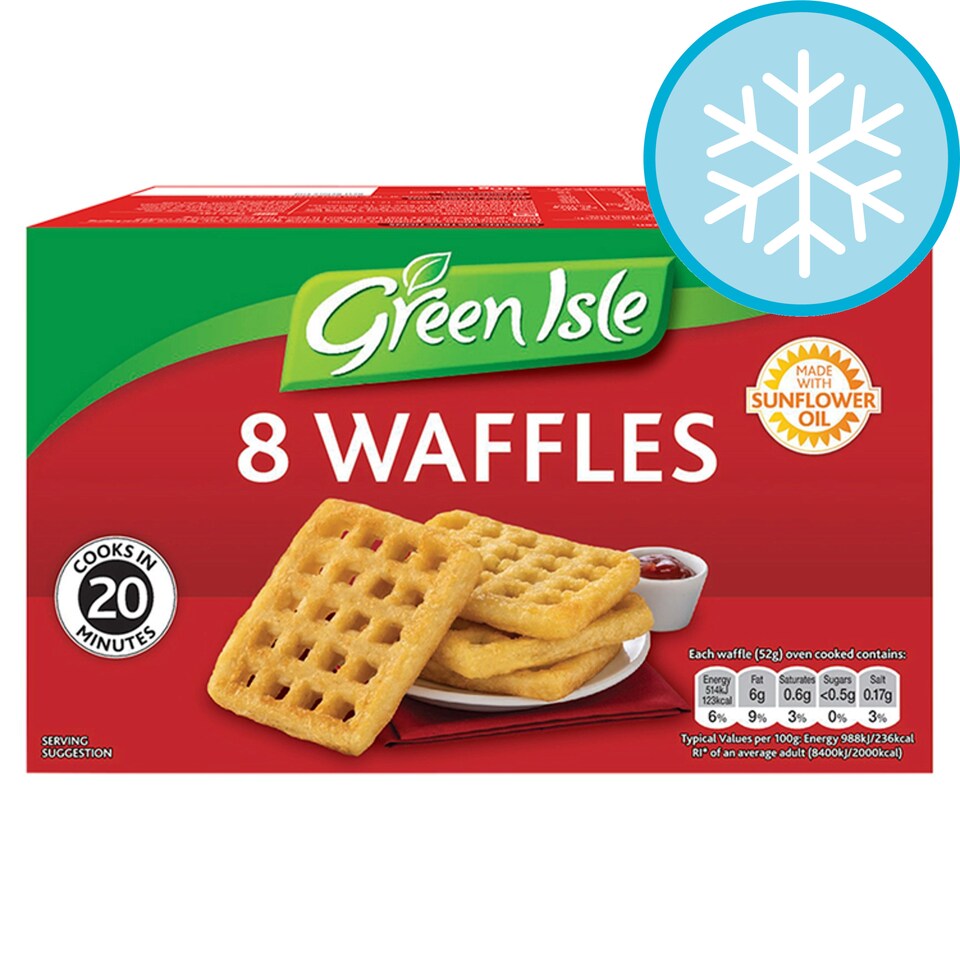 Green Isle 8 Waffles 454G - Tesco Groceries