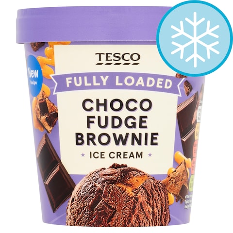 Tesco Fully Loaded Choco Fudge Brownie Ice Cream 425ml - Tesco Groceries