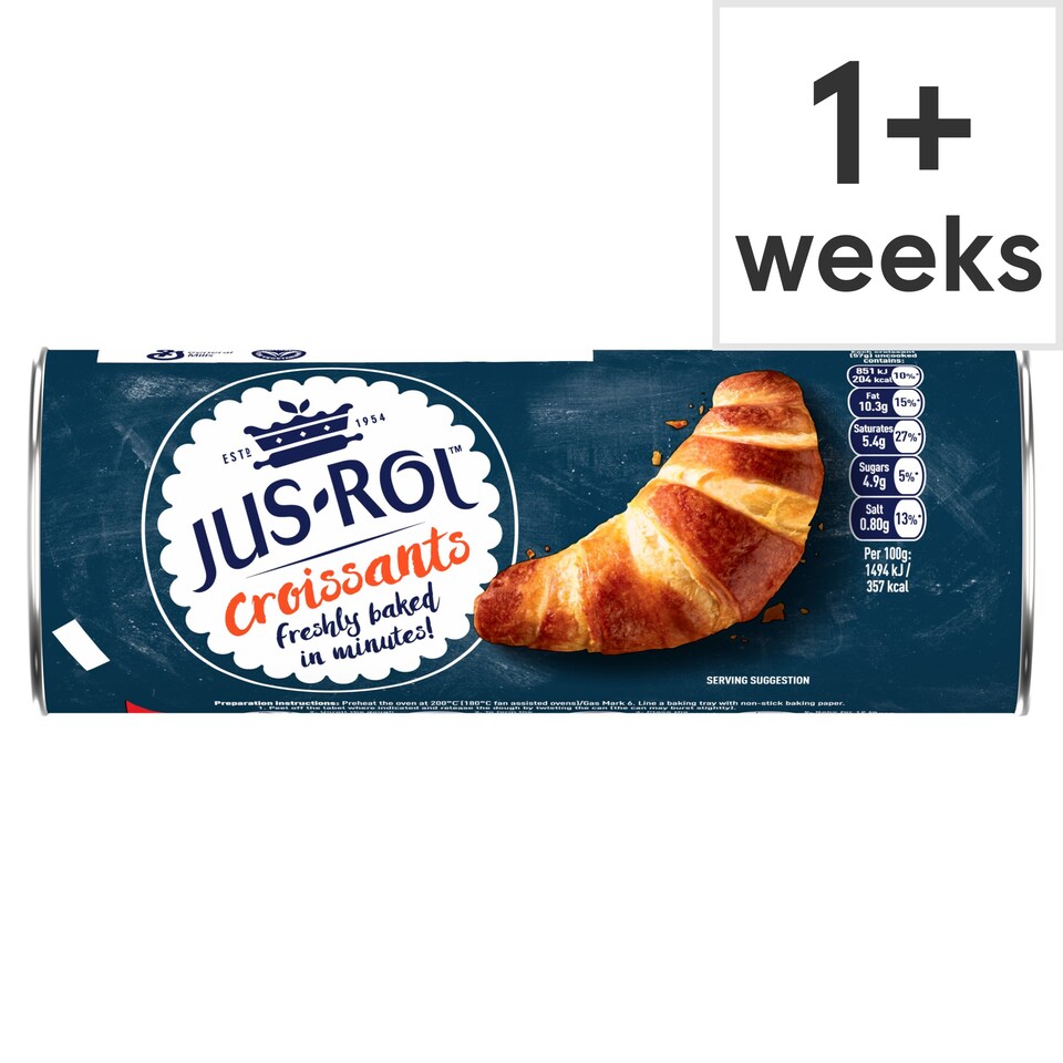 Jus-Rol Ready to Bake Croissant 6 pack 340g - Tesco Groceries