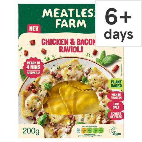 Meatless Farm Chicken & Bacon Style Ravioli 200g - Tesco Groceries