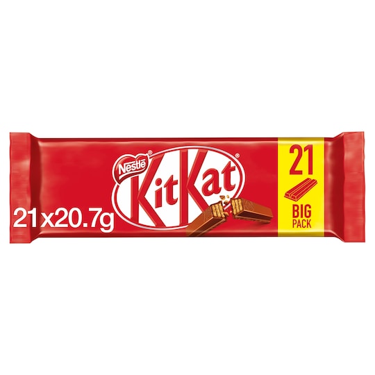 Kit Kat 2 Finger Milk Chocolate 21 Pack 434.7G - Tesco Groceries