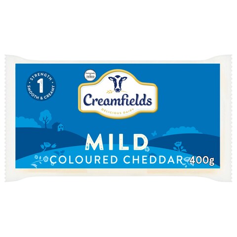 Creamfields Mild Coloured Cheddar 400G - Tesco Groceries
