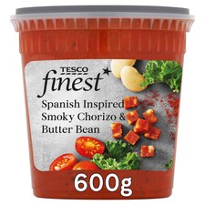 Tesco Finest Spanish Inspired Smoky Chorizo & Butterbean Soup 600g ...