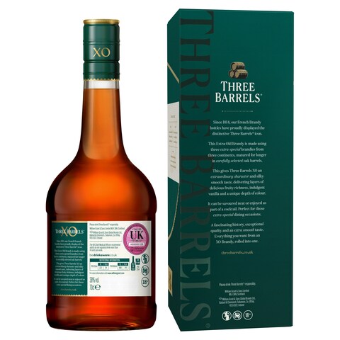 Three Barrels XO Brandy 70cl - Tesco Groceries