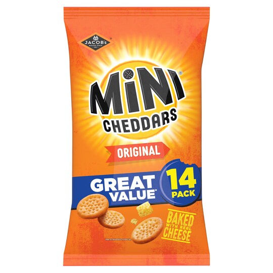 Jacob's Mini Cheddars Original 14 Pack 322G - Tesco Groceries