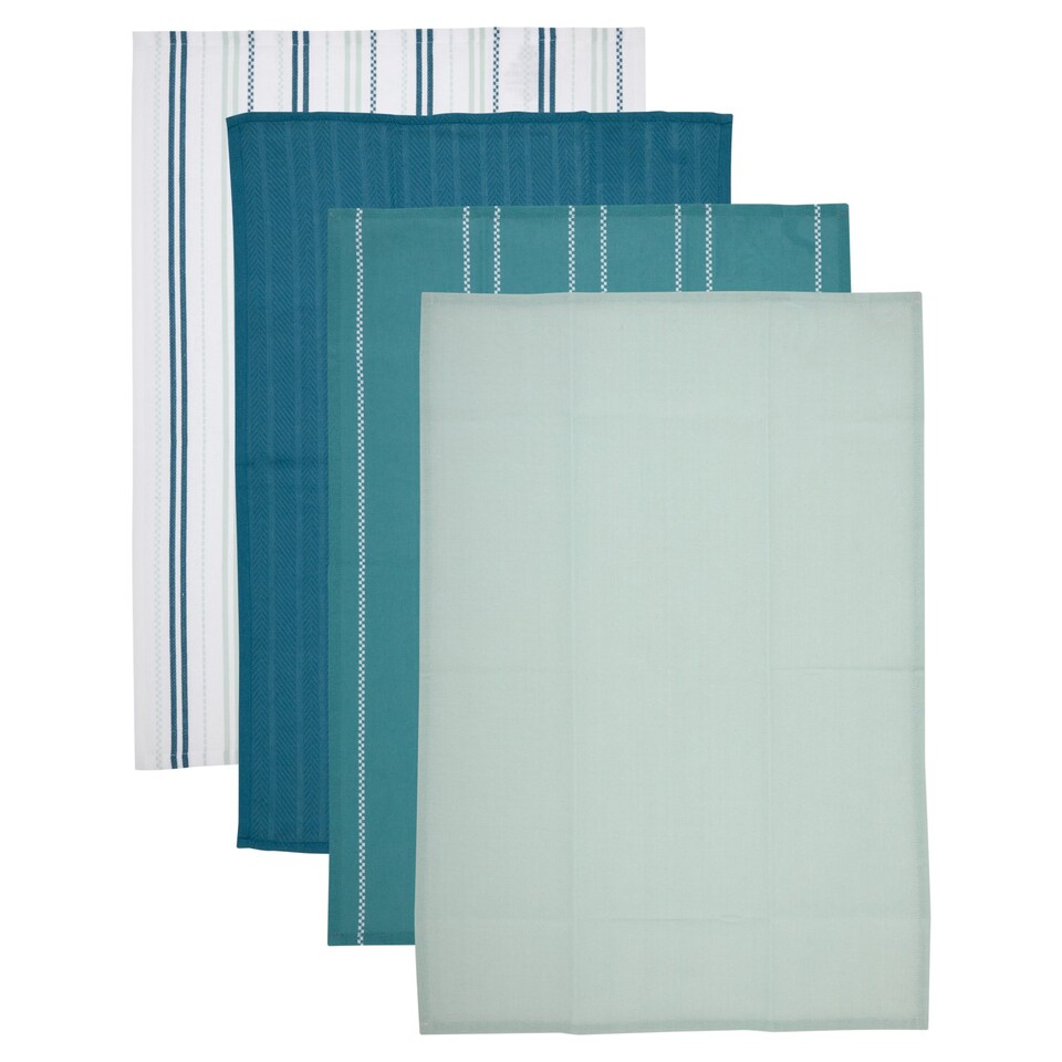 Tesco Blue Dobby Tea Towel 4 Pack Rs - Tesco Groceries