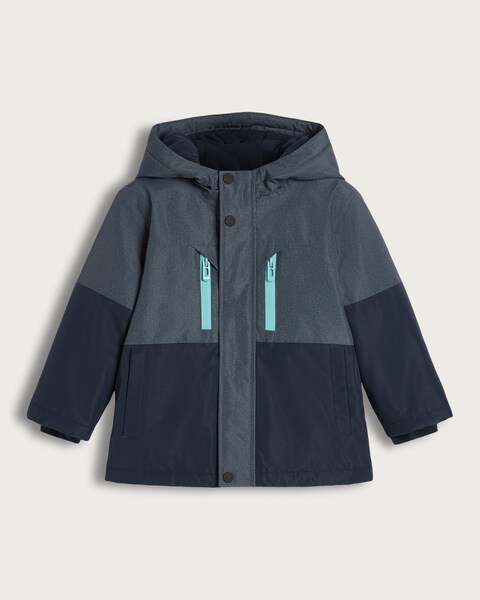 F&F Boys Hooded Colour Block Waterproof Ski Jacket in Multi - Tesco ...