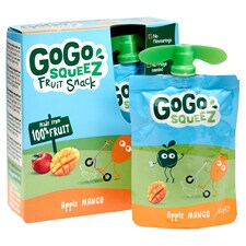 Gogo Squeez Fruit Snack Apple Mango 4X90g - Tesco Groceries