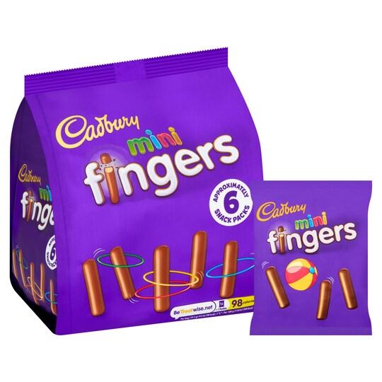 Cadbury Mini Fingers Snack Pack 6X19.3G - Tesco Groceries