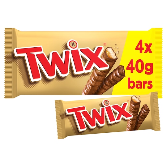 Mars Twix 4 Pack (Twin) 160G - Tesco Groceries