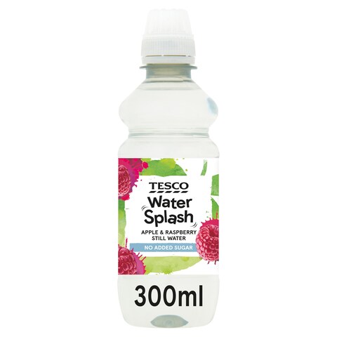 Tesco Water Splash Apple & Raspberry No Added Sugar Water 300Ml - Tesco ...