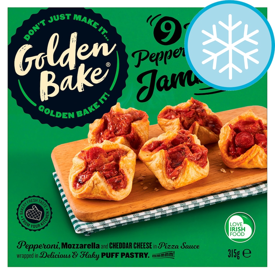 Golden Bake 9 Mini Pepperoni Pizza Jambons 315G - Tesco Groceries