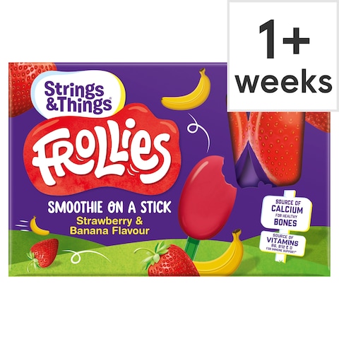 Strings & Things Frollies Strawberry & Banana 4X25g - Tesco Groceries