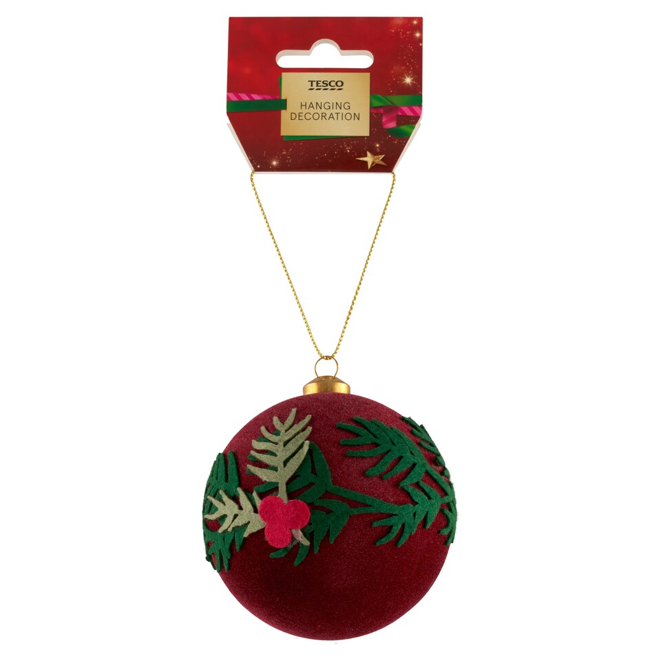Tesco Flocking Ball Hanging Decoration - Tesco Groceries