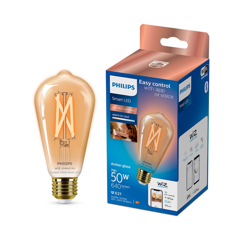 Philips Smart Led Amber Glass 50W E27 Bulb - Tesco Groceries