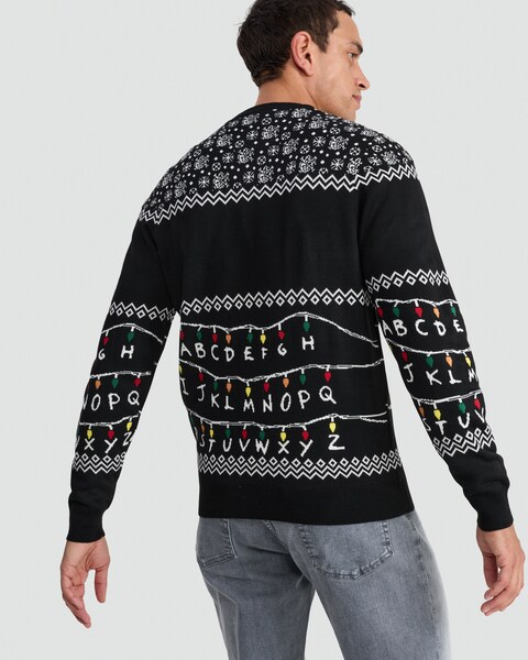 Stranger Things Knitted Christmas Jumper in Black - Tesco Groceries