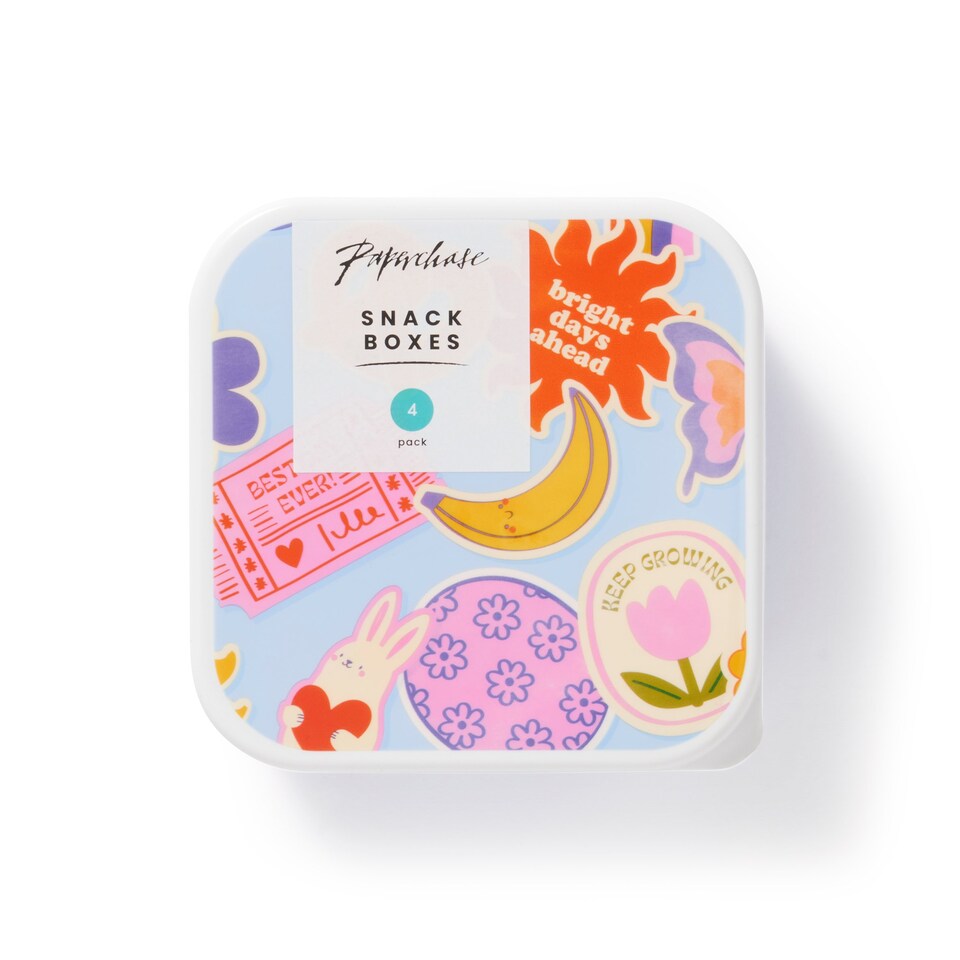 Paperchase Badge Collector Set of 4 Snack Boxes - Tesco Groceries