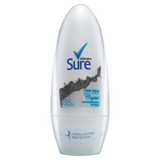 Sure Women Crystal Invisible Aqua Roll-On Antiperspirant Deodorant 50Ml ...