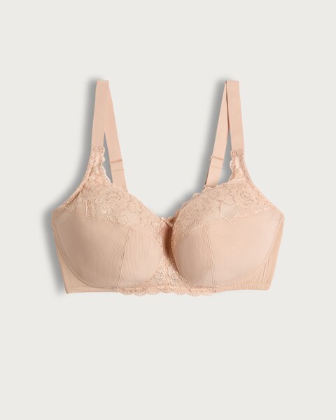 F&F Fuller Bust Non Wire Lace Detail Bra in Nude - Tesco Groceries